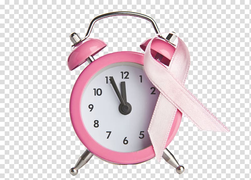 Pink ribbon Breast cancer awareness, Pink Clock transparent background ...