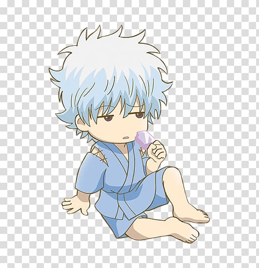 Gintoki Sakata Gin Tama Gintama Rumble Chibi Kagura, Chibi transparent ...
