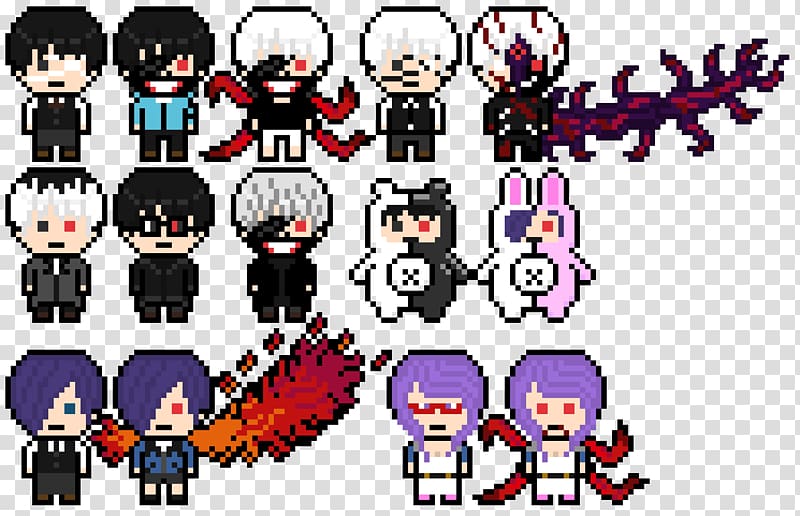 Tokyo Ghoul Pixel art Cartoon, ghoul transparent background PNG clipart ...