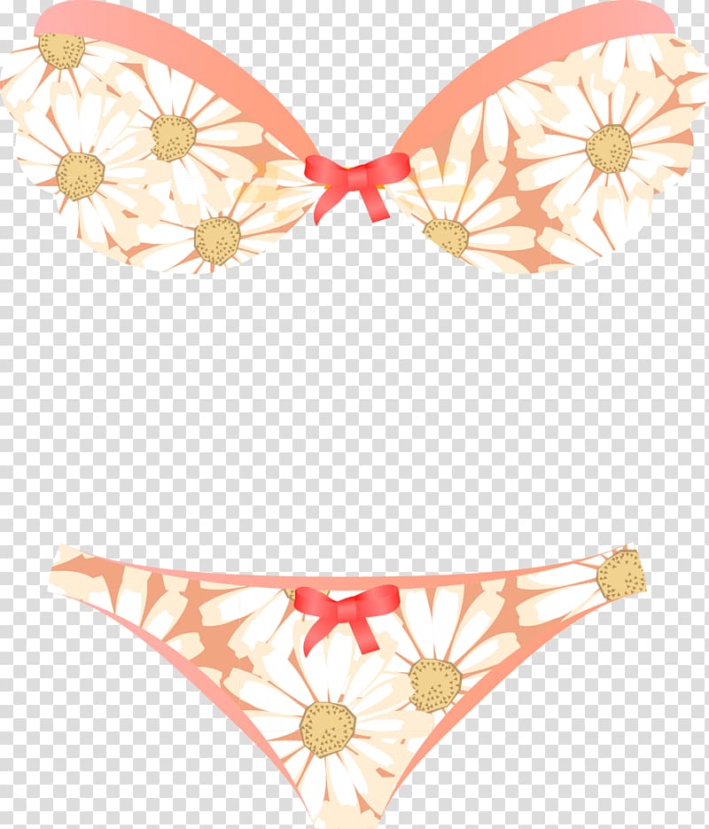 Pair of pink-and-white floral bikinis , Bikini Euclidean Undergarment ...