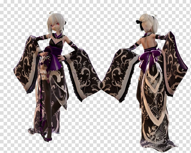 Kimono Megurine Luka MikuMikuDance Haku Dress, dress transparent ...