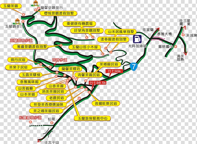玉兰休闲农业区 Map 休閒農業 Qingshui District Atayal, map transparent background ...