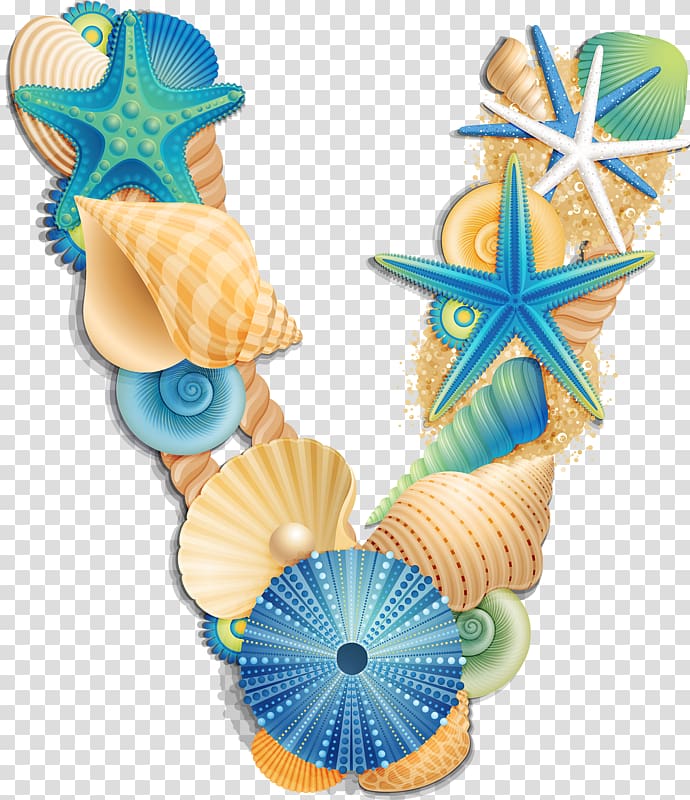 Alphabet Letter Beach Seashell İznik pottery, beach transparent ...
