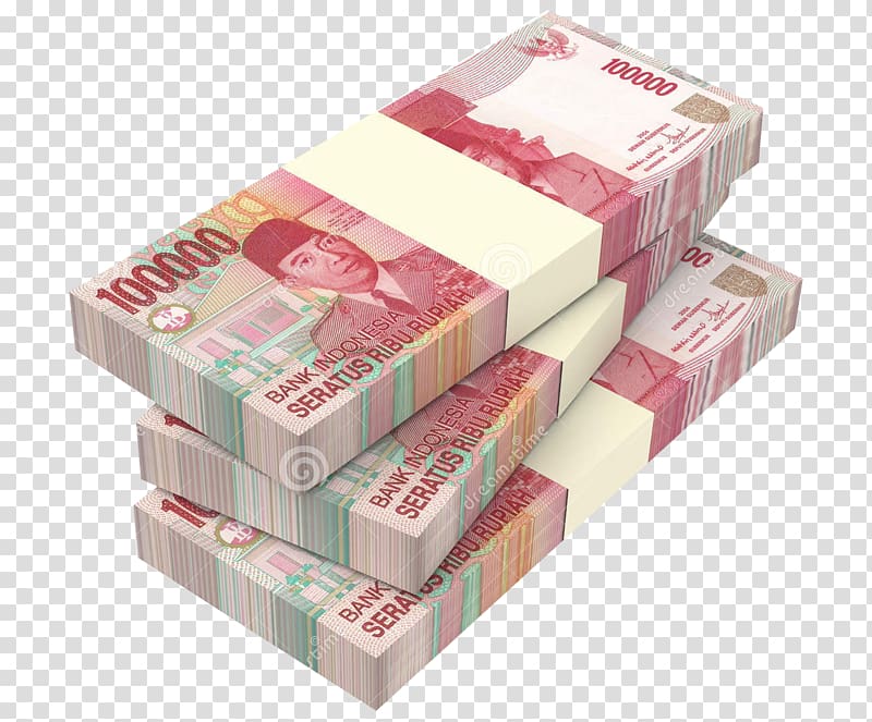 Three 100000 Indonesian Rupiah Banknote Bundles Indonesian Rupiah
